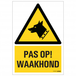 Pictogram pas op waakhond 23 x 33 cm