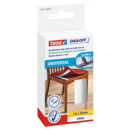 Zelfklevende klittenband naai- en kleefbaar 20 mm x 100 cm wit