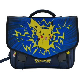 Pokemon Schooltas met Voorzak - 38x34x16cm - Blauw/Geel